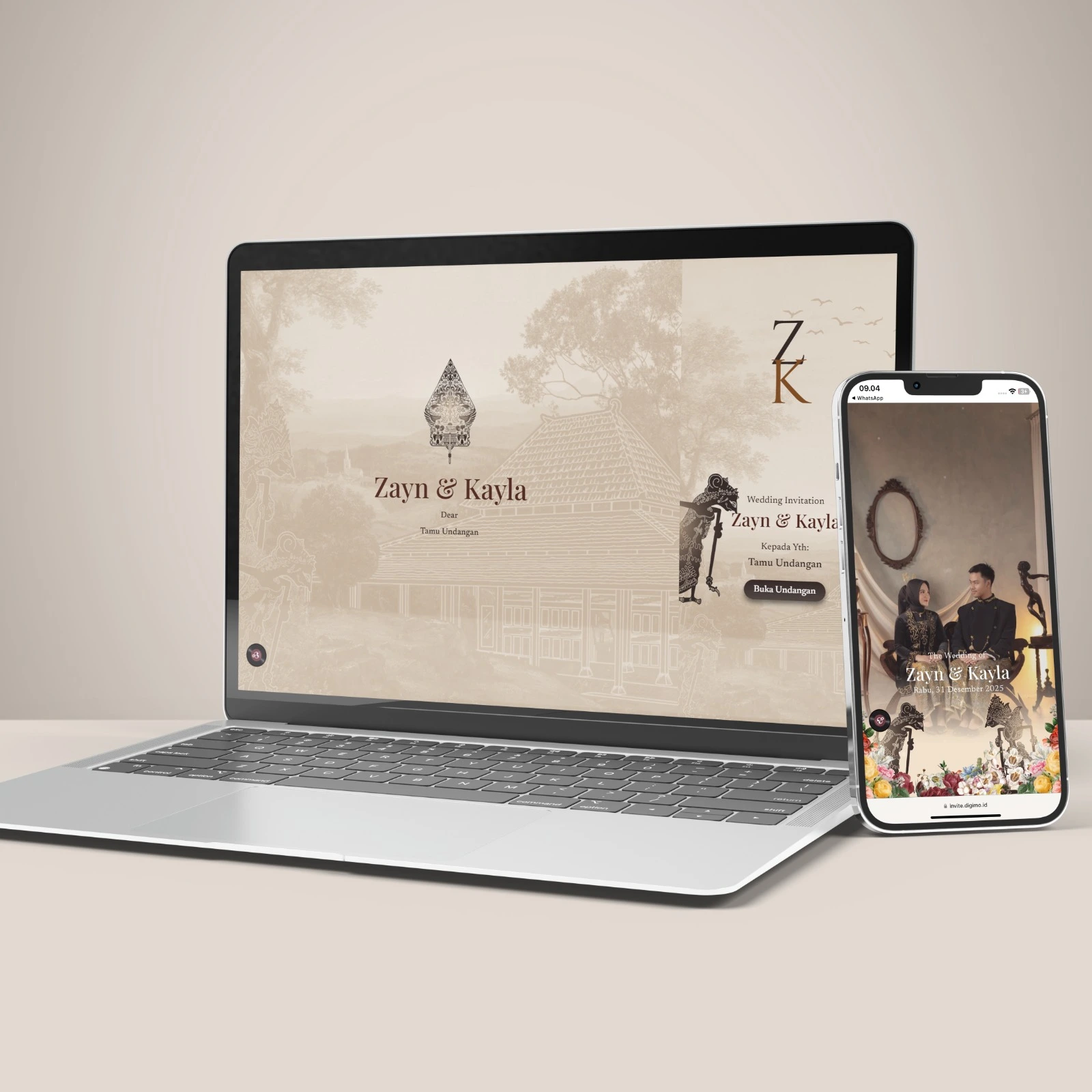 Undangan Website Java Art Beige Special-1 - Undangan Digimo